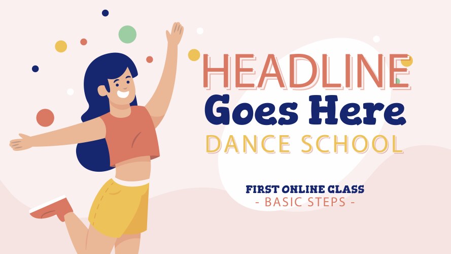 Hand drawn dance school youtube thumbnail Vector Image