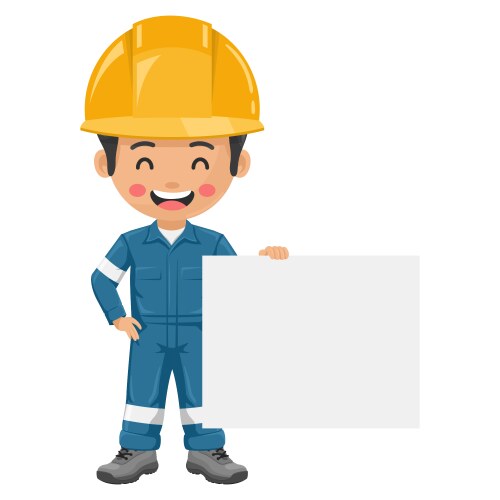 Industrial mechanic worker with his personal Vector Image