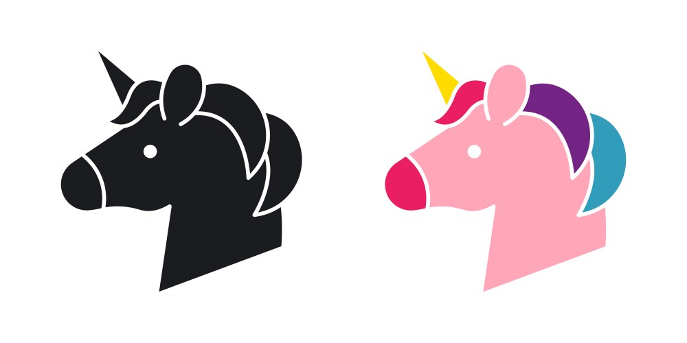 Unicorn Icon Set - Cute Animals – Royalty-Free Vector | VectorStock