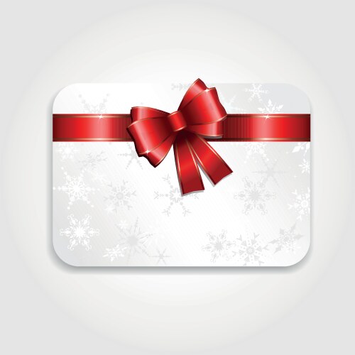Blank gift card template with bow and ribbon Vector Image
