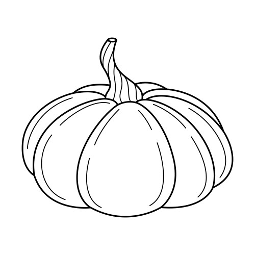 Pumpkin doodle icon art therapy coloring page Vector Image