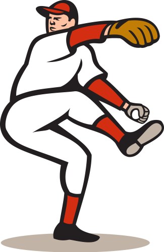 Baseball pitcher throwing fire ball diamond Vector Image