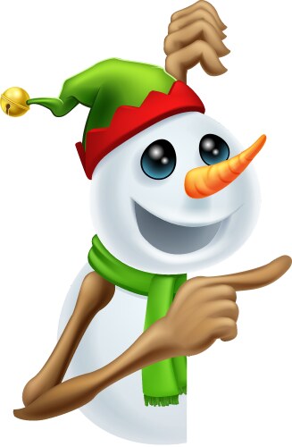 Black and white christmas snowman Royalty Free Vector Image