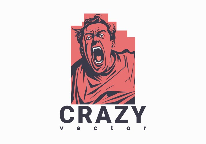Crazy man with a headache Royalty Free Vector Image