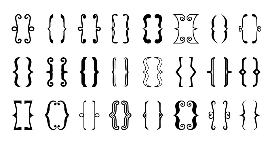 Hand drawn of square brackets Royalty Free Vector Image