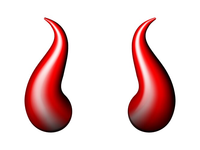Realistic red and black halloween devil horns Vector Image