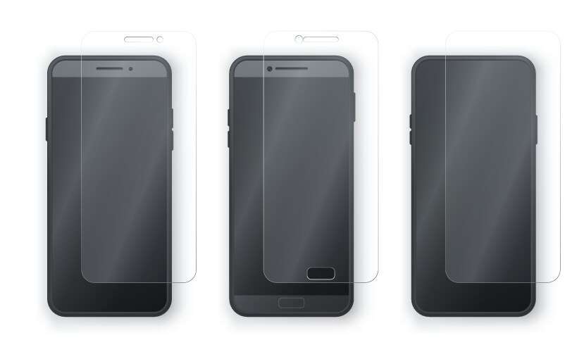 Realistic smartphone with screen protector mobile Vector Image