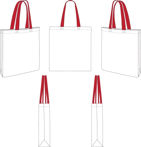 Canvas tote bag fashion design template3 Vector Image