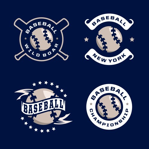 Baseball emblem logo Royalty Free Vector Image