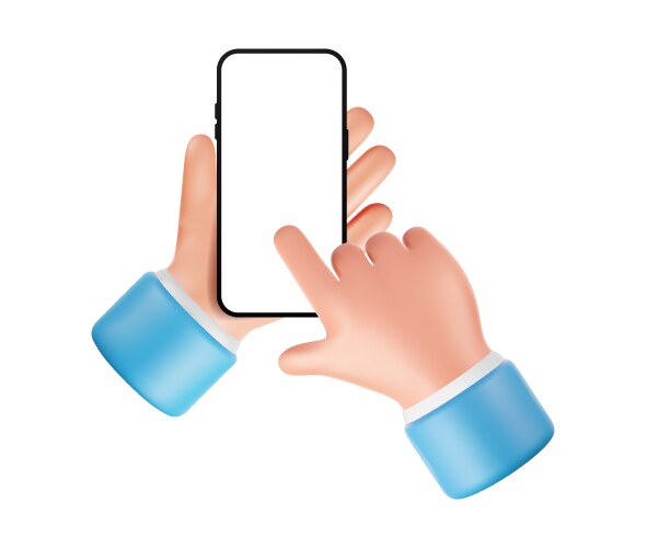 3d hand gesture in cartoon style for user Vector Image