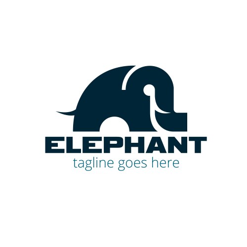 Save the elephants logo design protection of wild Vector Image