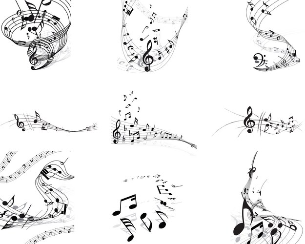 Notes 9 set Royalty Free Vector Image - VectorStock