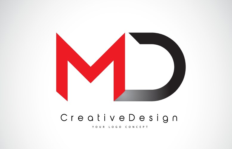 Md m d letter logo design creative icon modern Vector Image