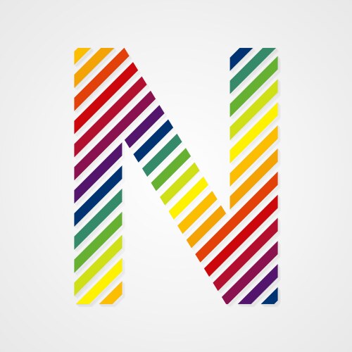 The Letter N In Rainbow Premium Vector | Soap Bubble With A Rainbow