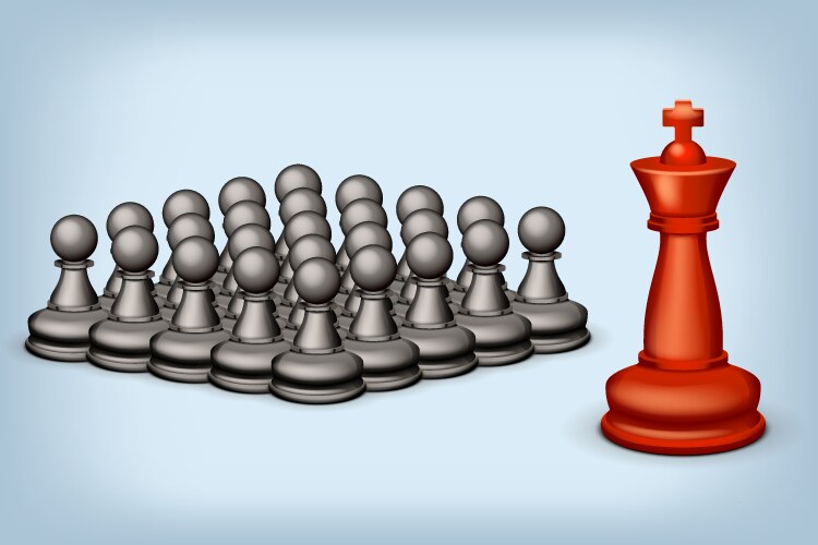 Realistic 3d chess pieces chessboard set Vector Image