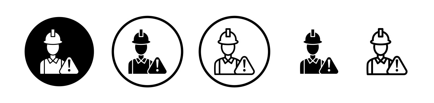 Construction risk icon set on white background Vector Image