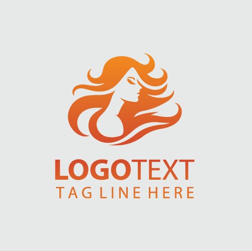 Flaming lady logo Royalty Free Vector Image - VectorStock