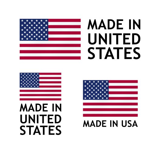 Made in the usa labels set american product Vector Image