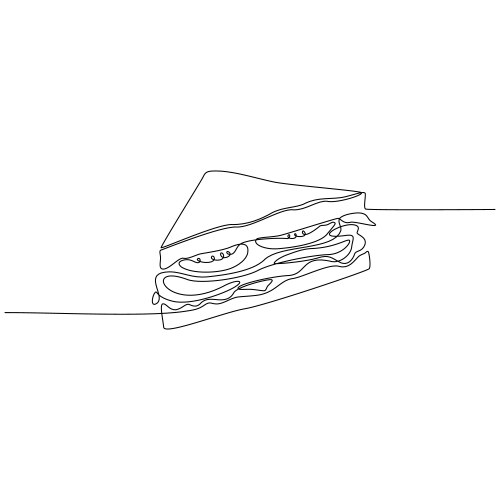 Single continuous line drawing of stylized crispy Vector Image