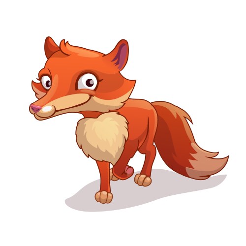 Cute smiling red fox cartoon Royalty Free Vector Image