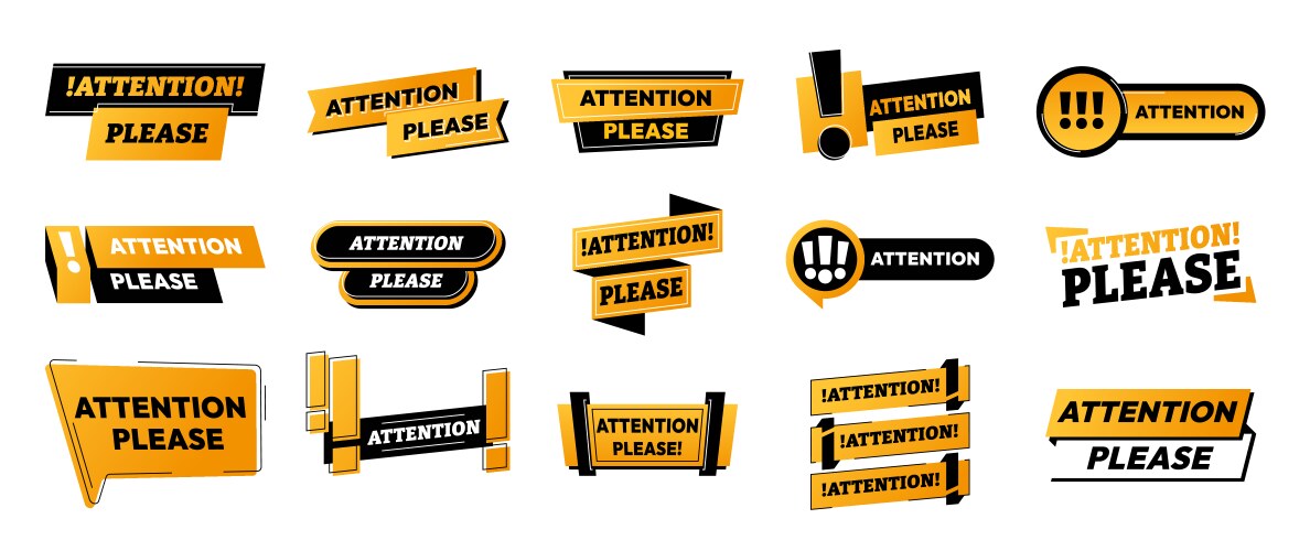 Danger & Warning Signs - Yellow & Black Vector Image