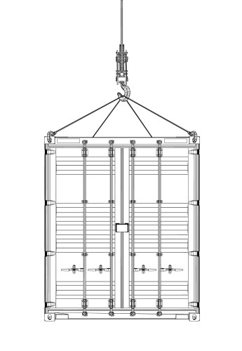 20-foot shipping container hanging on a crane Vector Image