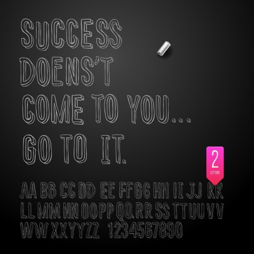 Chalk alphabet letters and numbers Royalty Free Vector Image