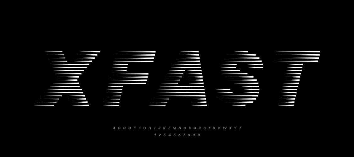 Number font speed style logo horizontal geometric Vector Image