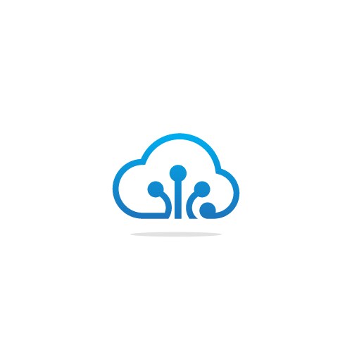 Square cloud technology logo – Royalty-Free Vector | VectorStock