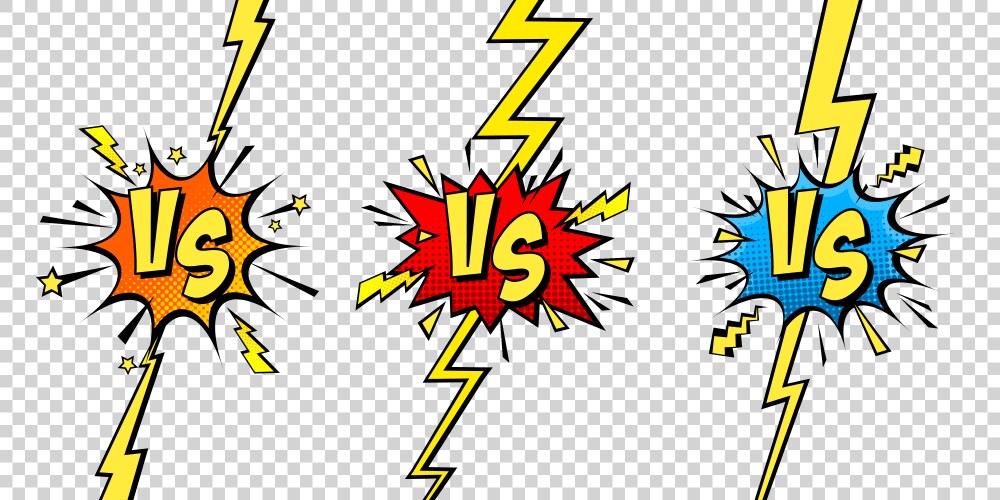 Comic versus frame vs battle fight Royalty Free Vector Image
