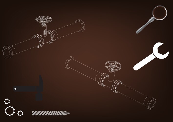 3d model of an pipeline Royalty Free Vector Image