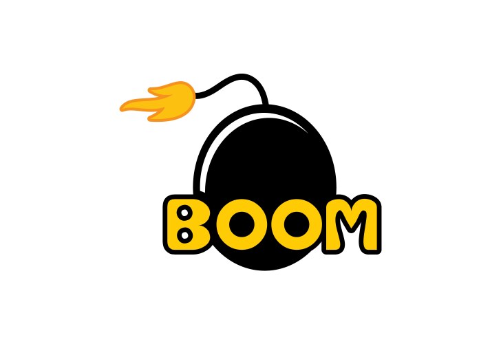 Letter boom text logo design concept Royalty Free Vector