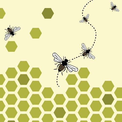 Happy bees frame background Royalty Free Vector Image