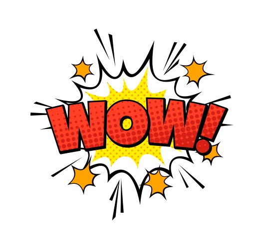Comic word wow speech bubble cartoon pop Vector Image