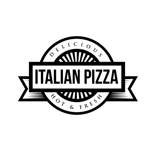 Vintage retro rustic stamp label pizza logo Vector Image