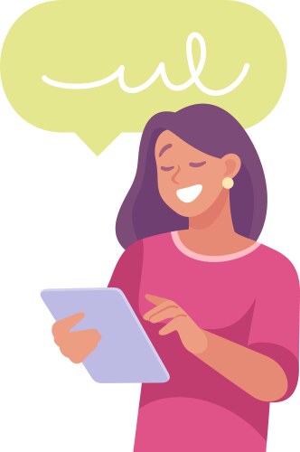 Business process with woman busy analytics Vector Image