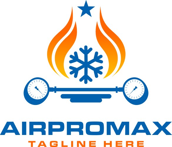 Heating cooling service logo icon brand identity Vector Image