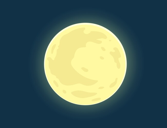 Realistic full moon satellite planet glowing Vector Image