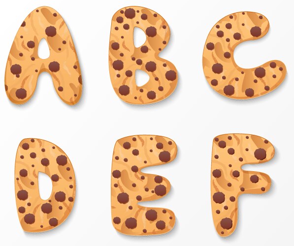 Alphabet on cookies design Royalty Free Vector Image