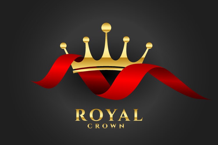 Golden crown with wave line Royalty Free Vector Image