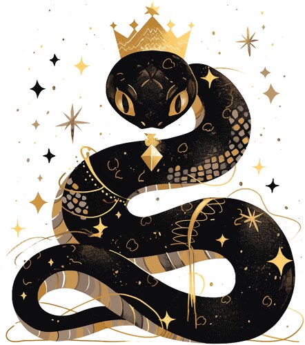 2025 a red snake with stars Royalty Free Vector Image