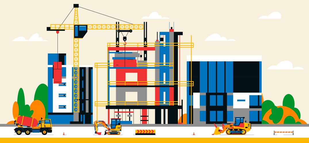 Construction planning and building project Vector Image