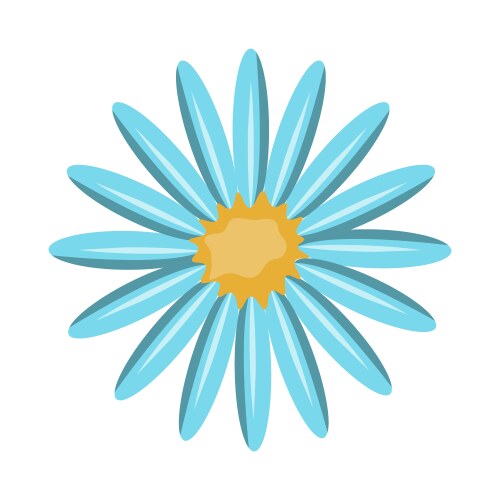 Simple blue flower head Royalty Free Vector Image