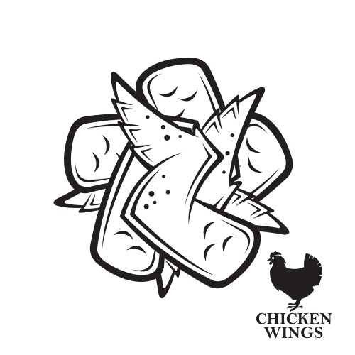 Chicken wings fast food line icon Royalty Free Vector Image