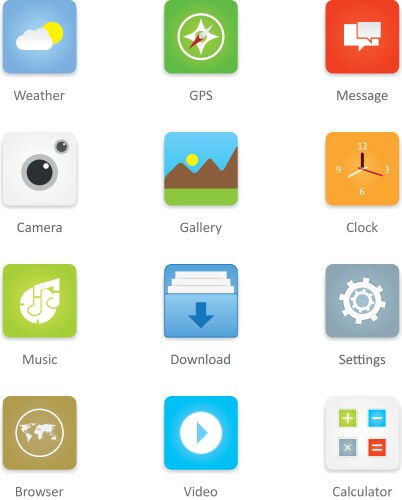 Mobile and tablet app icons 3 Royalty Free Vector Image