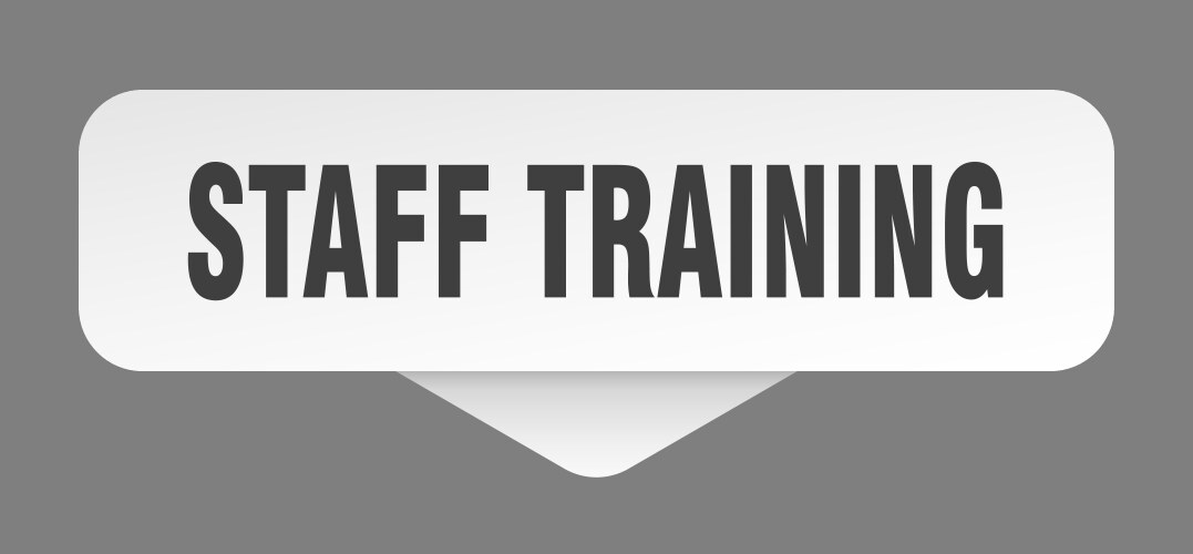 Staff training sticker sign Royalty Free Vector Image