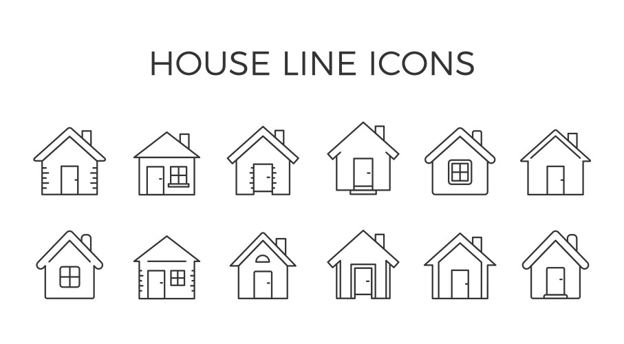 House line icons Royalty Free Vector Image - VectorStock