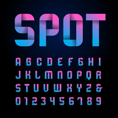 Ribbon font alphabet with lowercase letters Vector Image