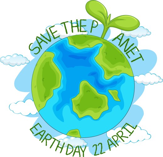 Save earth poster Royalty Free Vector Image - VectorStock