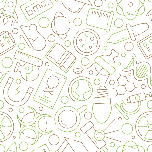 Science pattern symbols of chemical lab Royalty Free Vector